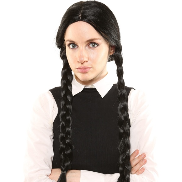 NL Wigs | Accessories | Wednesday Addams Character Deluxe Costume Wig ...